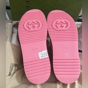 Gucci | Shoes | New Gucci Angelina Pink Logo Platform Slides | Poshmark